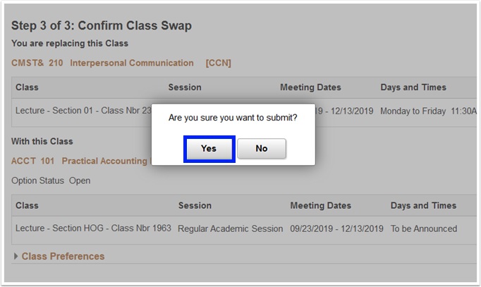 Drop or Swap a Class | SPSCC Support